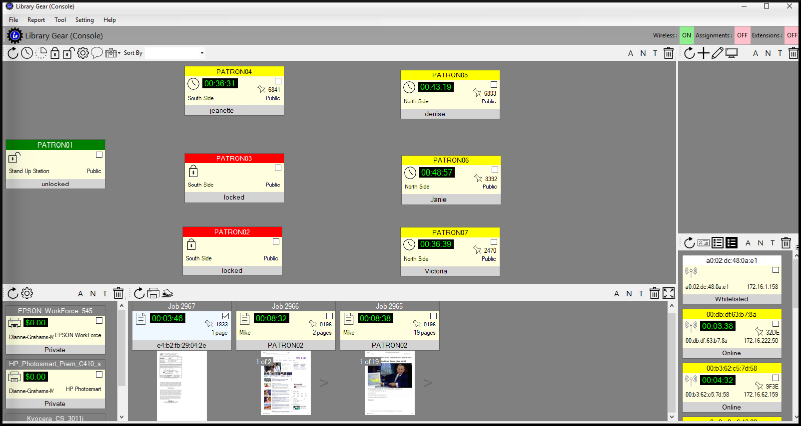 Screens – mConsole